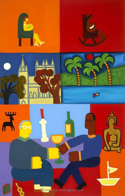 Cristina Rodriguez's Painting "Love Story", oil on linen, 2008