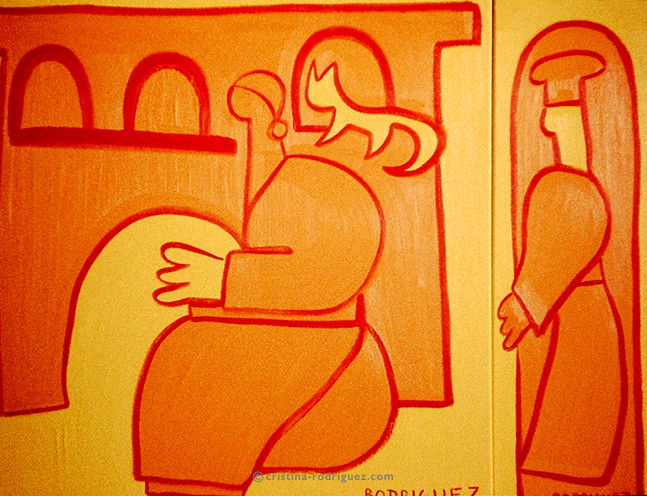 Cristina Rodriguez's Painting "Late Afternoon", oil on linen-diptych, 1993